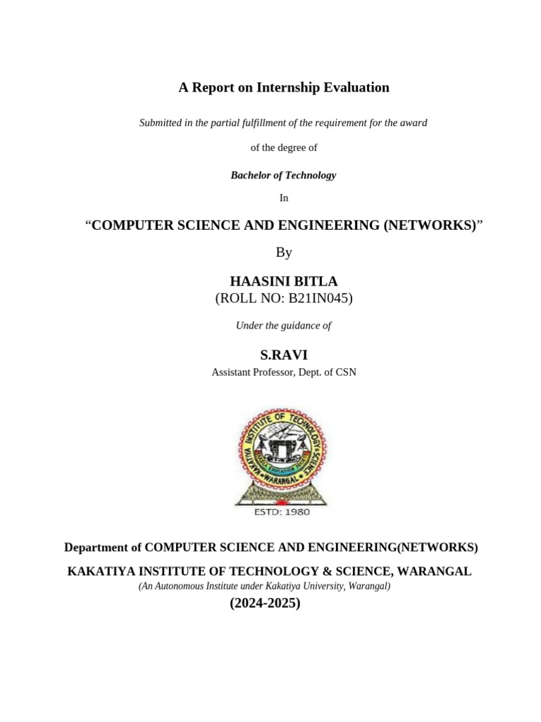B.Tech Internship Evaluation | PDF | Computer Security | Security