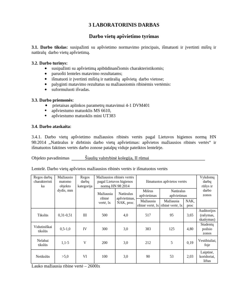 Laboratorinis Darbuotoju Sauga 3 | PDF
