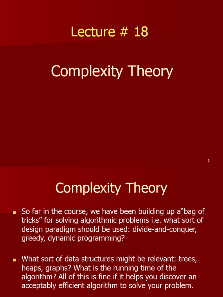 18-Complexity Theory.ppt | PDF | Time Complexity | Computational ... 18-Complexity Theory.ppt | PDF | Time Complexity | Computational ...