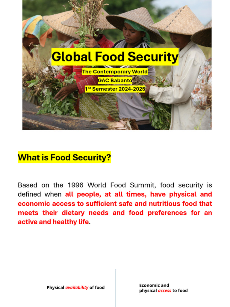 Food Security | PDF | Food Security | Economies