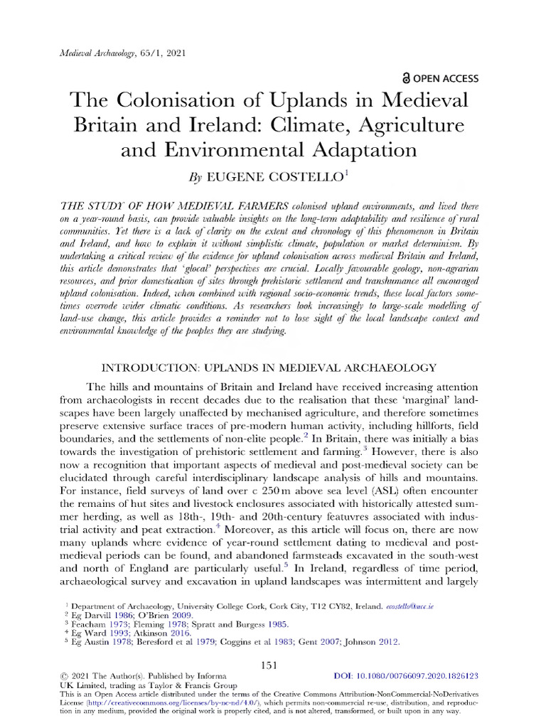 Costello E. - The colonisation of uplands in Medieval Britain and ...