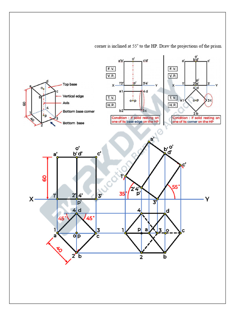 Projection of Solids | PDF | Geometric Shapes | Euclidean Geometry