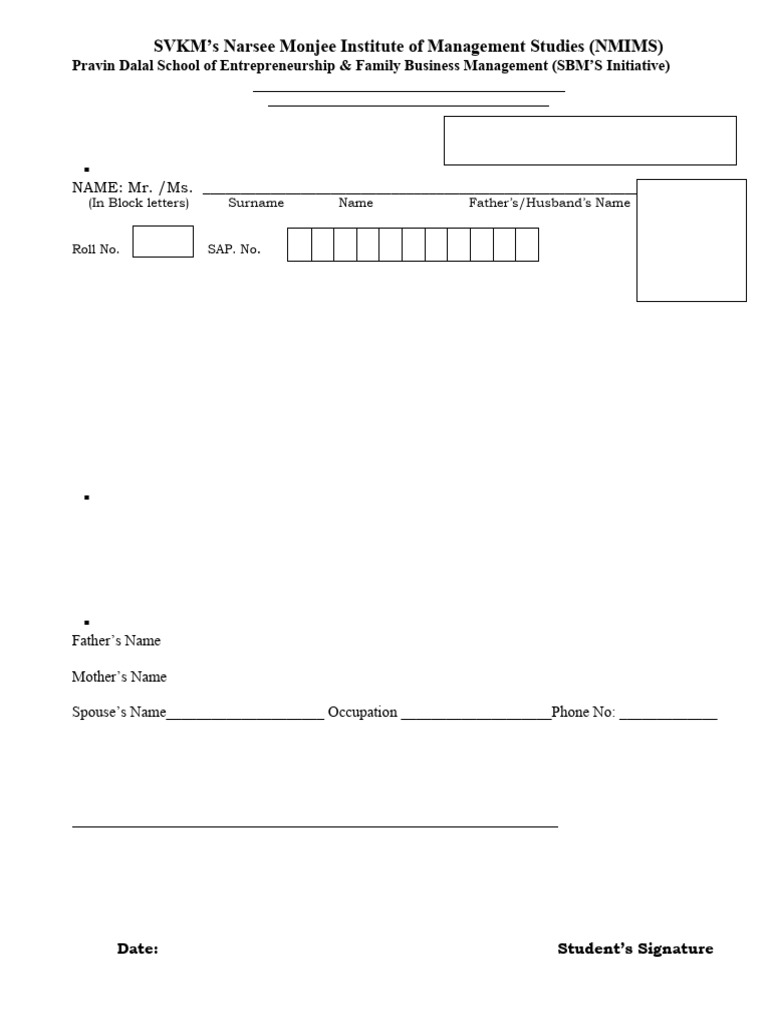 Student Personal Information Form 2022 | PDF
