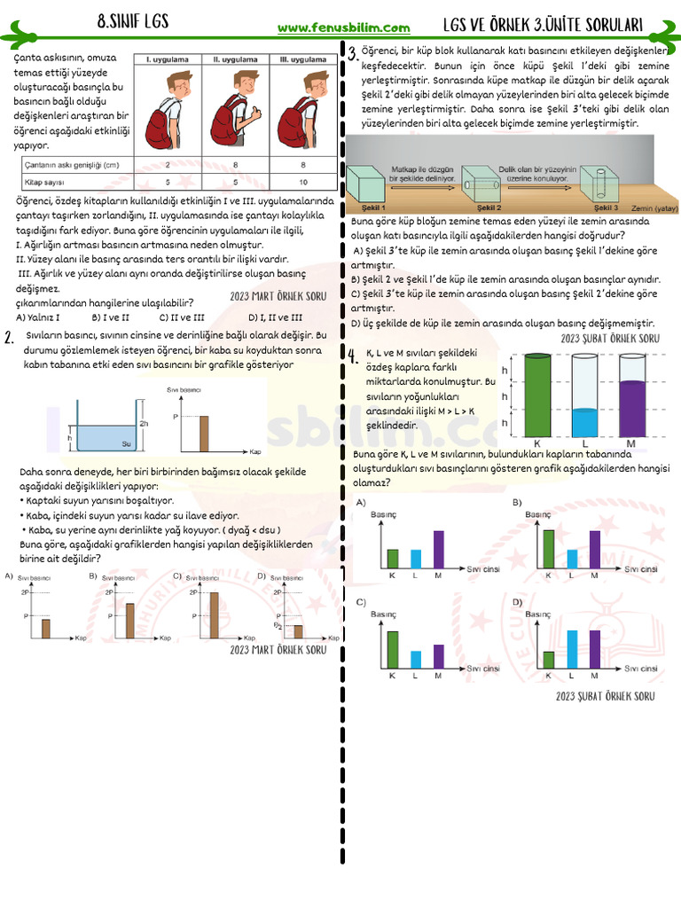 LGS-VE-ORNEK-3.UNITE-SORULARI-Toner-Dostu- | PDF