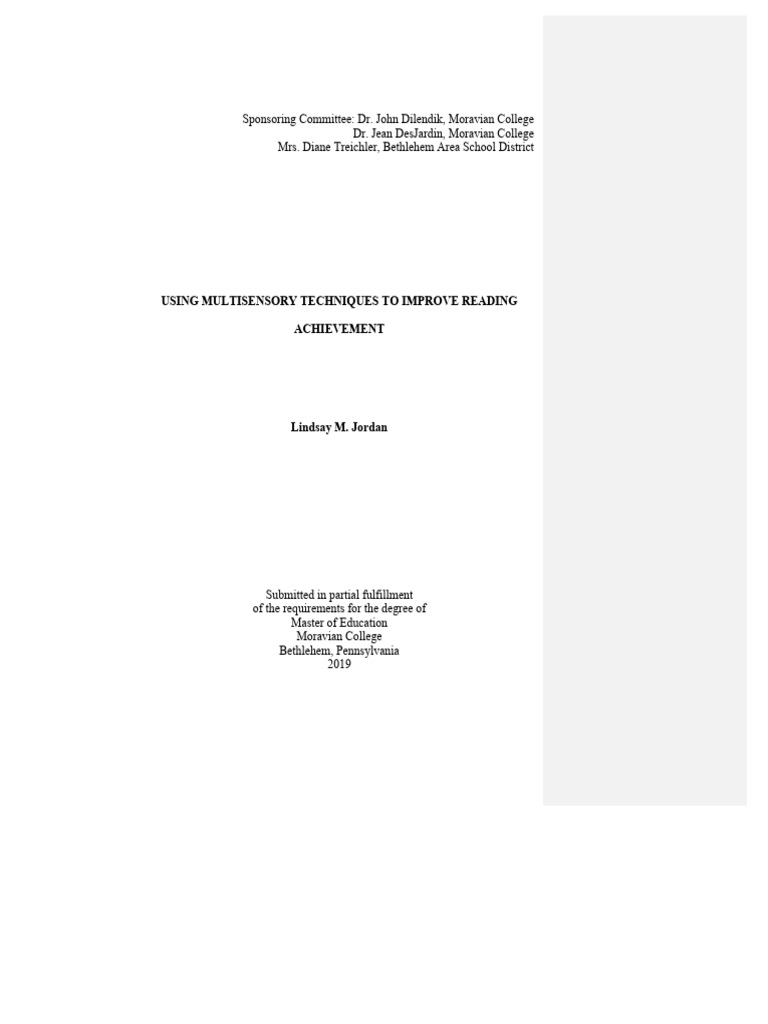 Jordan Thesis | PDF | Phonics | Learning Methods
