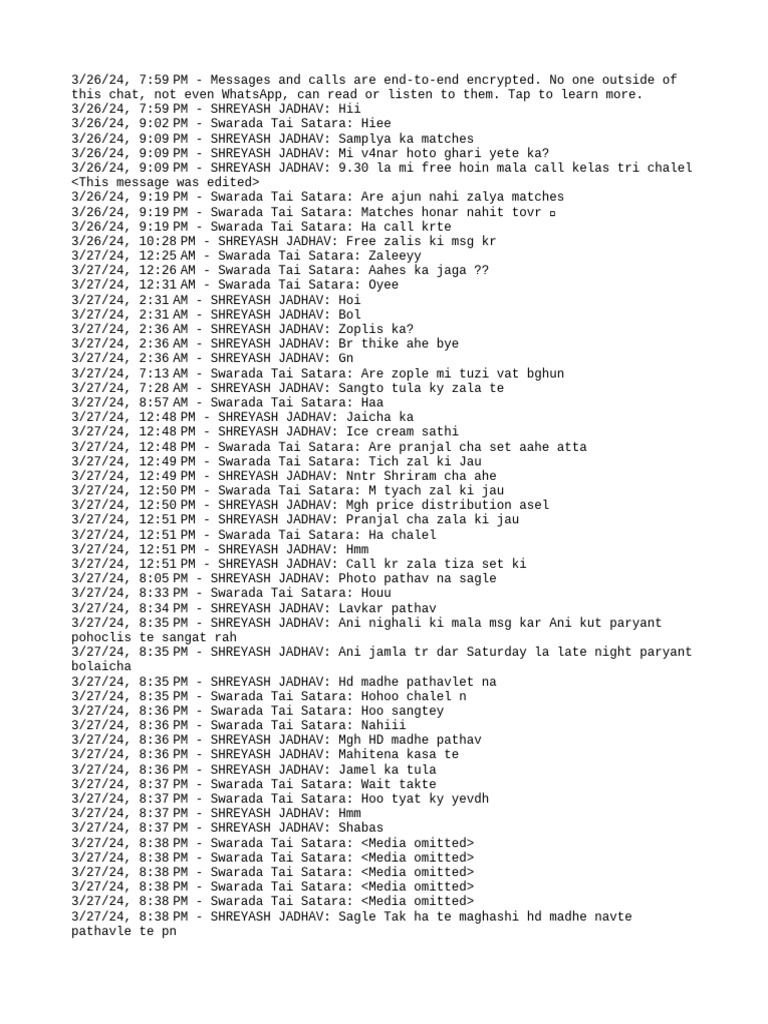 WhatsApp Chat With Swarada Tai Satara | PDF