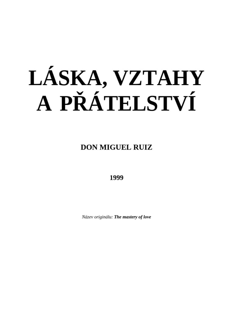 Laska Vztahy A pratelstvi-DMR | PDF