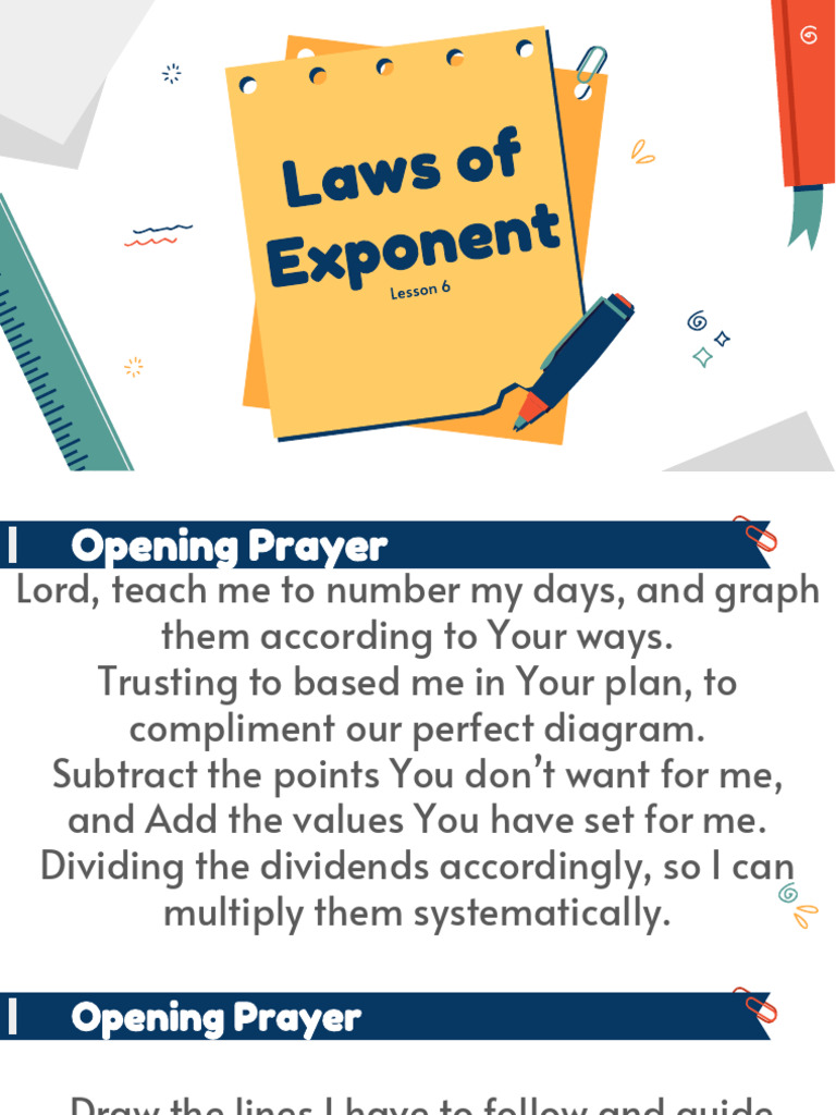Lesson 6. Laws of Exponent | PDF