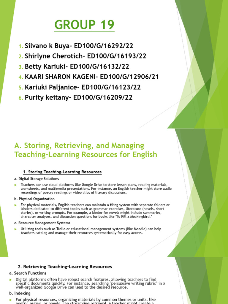 Managing English Teaching Resources | PDF | Teachers | Educational ...