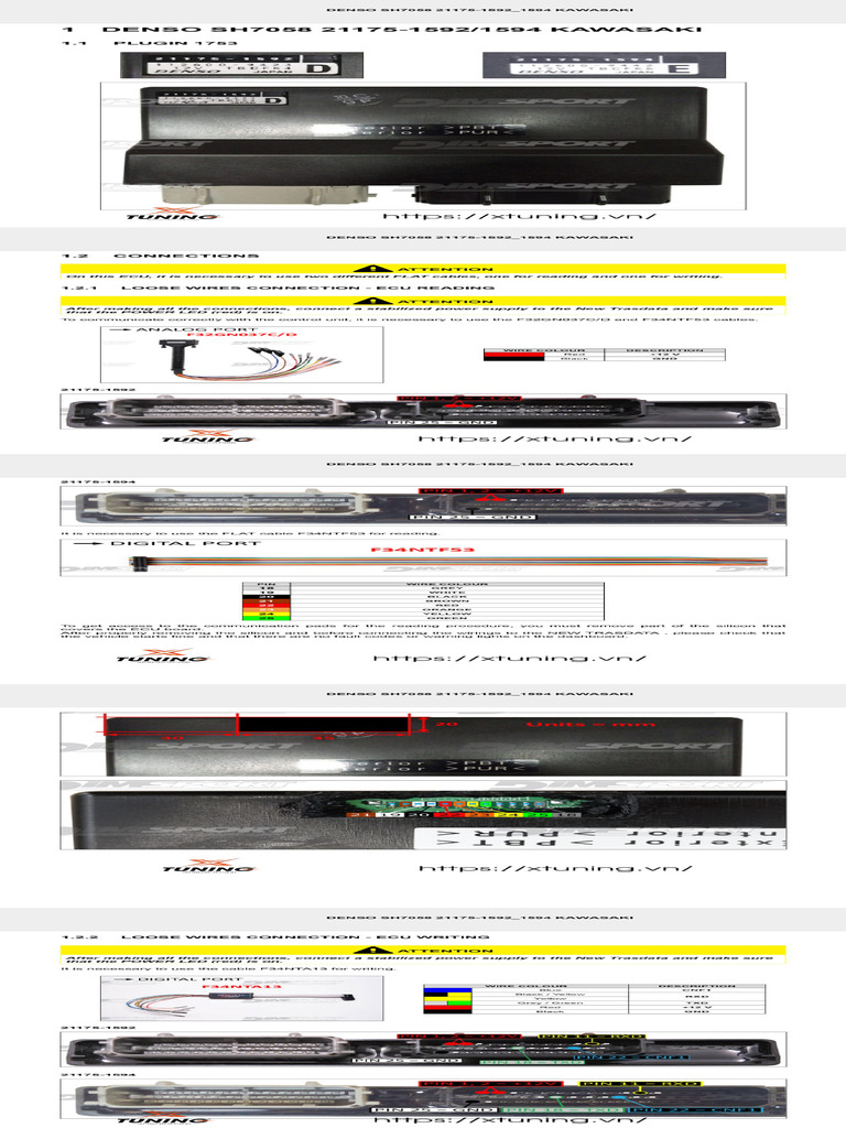 Pinout Denso SH7058 21175 1594 Kawasakil | PDF