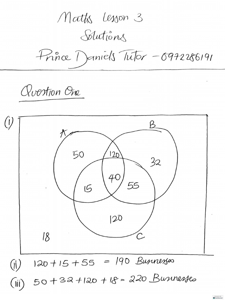 Maths Tutorial 3 Solutions | PDF