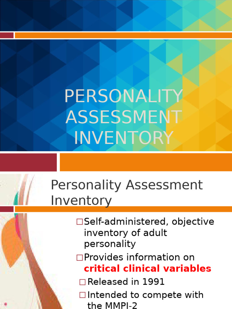 PAI: Comprehensive Personality Assessment Guide | PDF | Paranoia | Borderline Personality Disorder