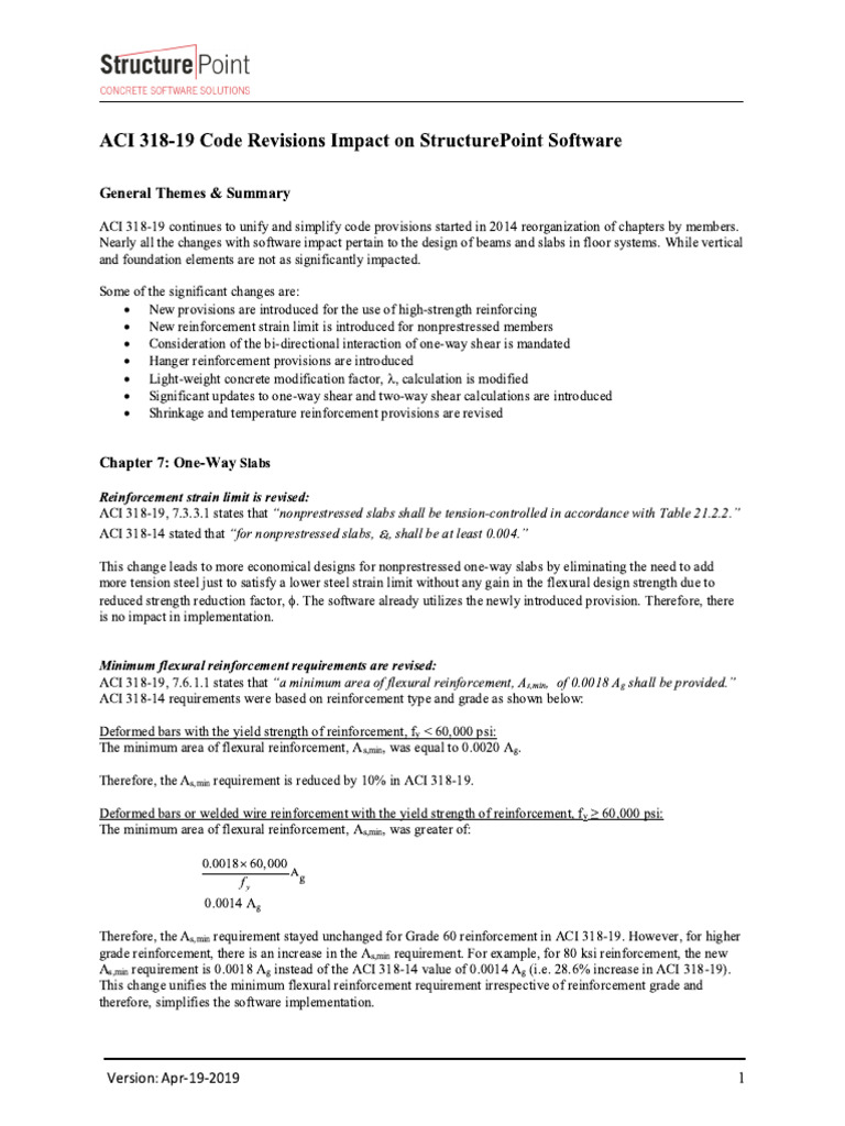 Impact of Changes From ACI 318-14 To ACI-318-19 | PDF