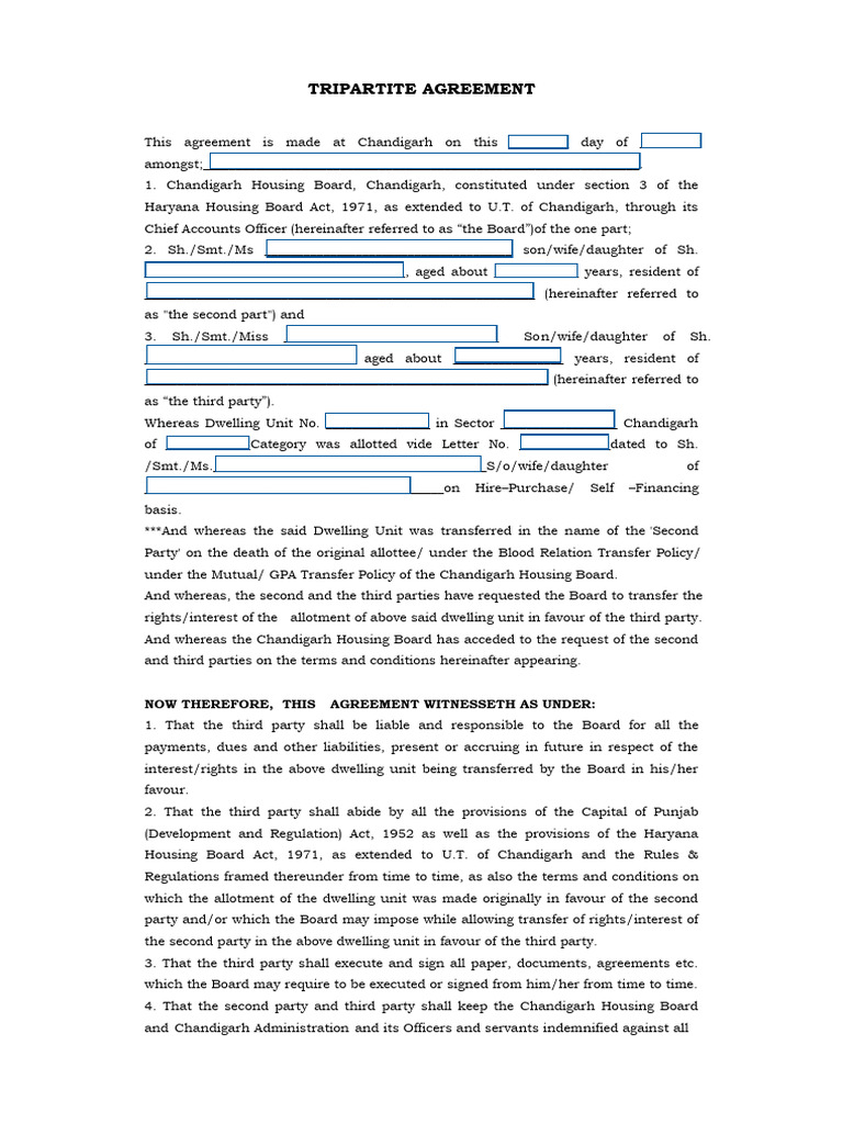 D Tripartite Agreement Transfer of Lease Rights | PDF | Indemnity ...