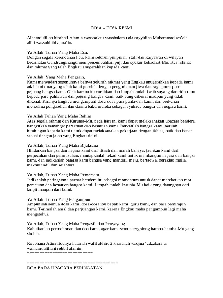 Doa Doa Resmi | PDF