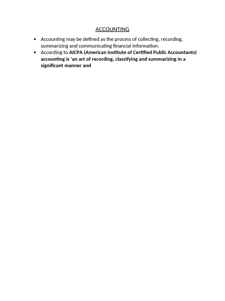 Accounting (Module 1) | PDF