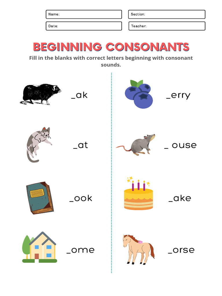 3-Beginning-consonants-Free-Printable-Worksheets-for-Kindergarten KBF | PDF