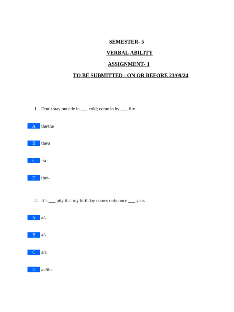 5th Sem Assignment 1 | PDF