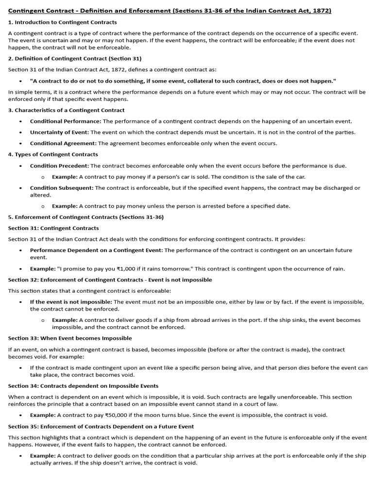 CONTRACT UNIT 4 | PDF | Damages | Breach Of Contract