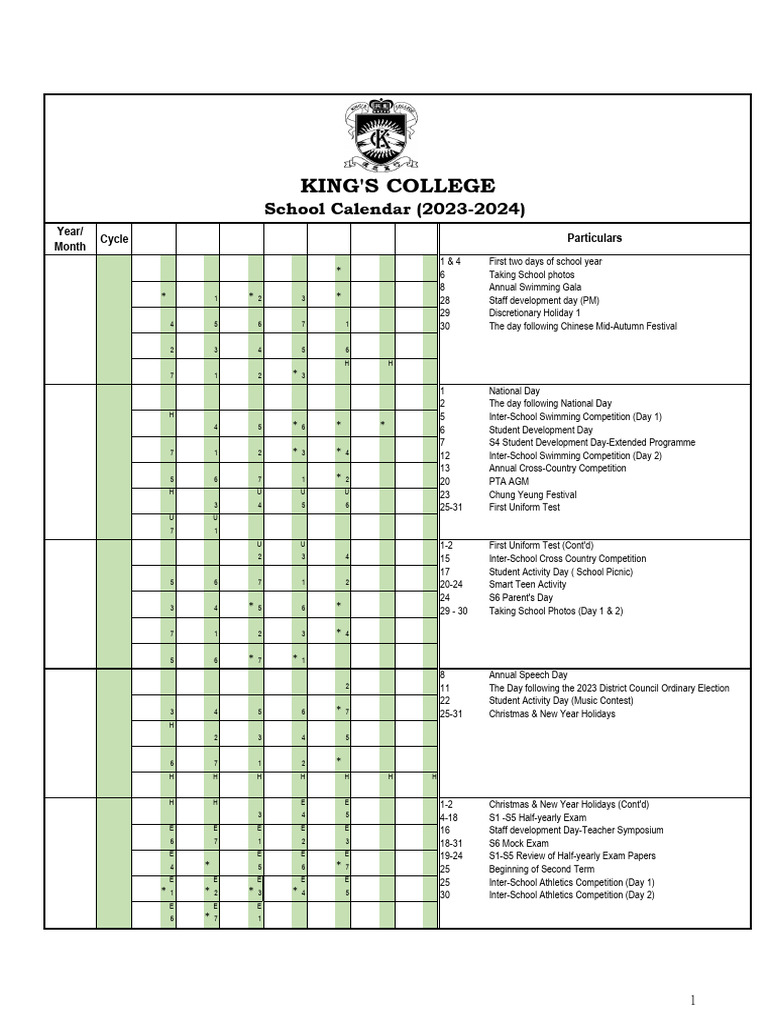 1110 School-Calendar 23-24 | PDF | Tests | Observances