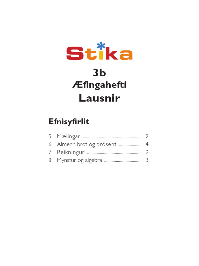 Stika3b Æfingah Lausnir | PDF