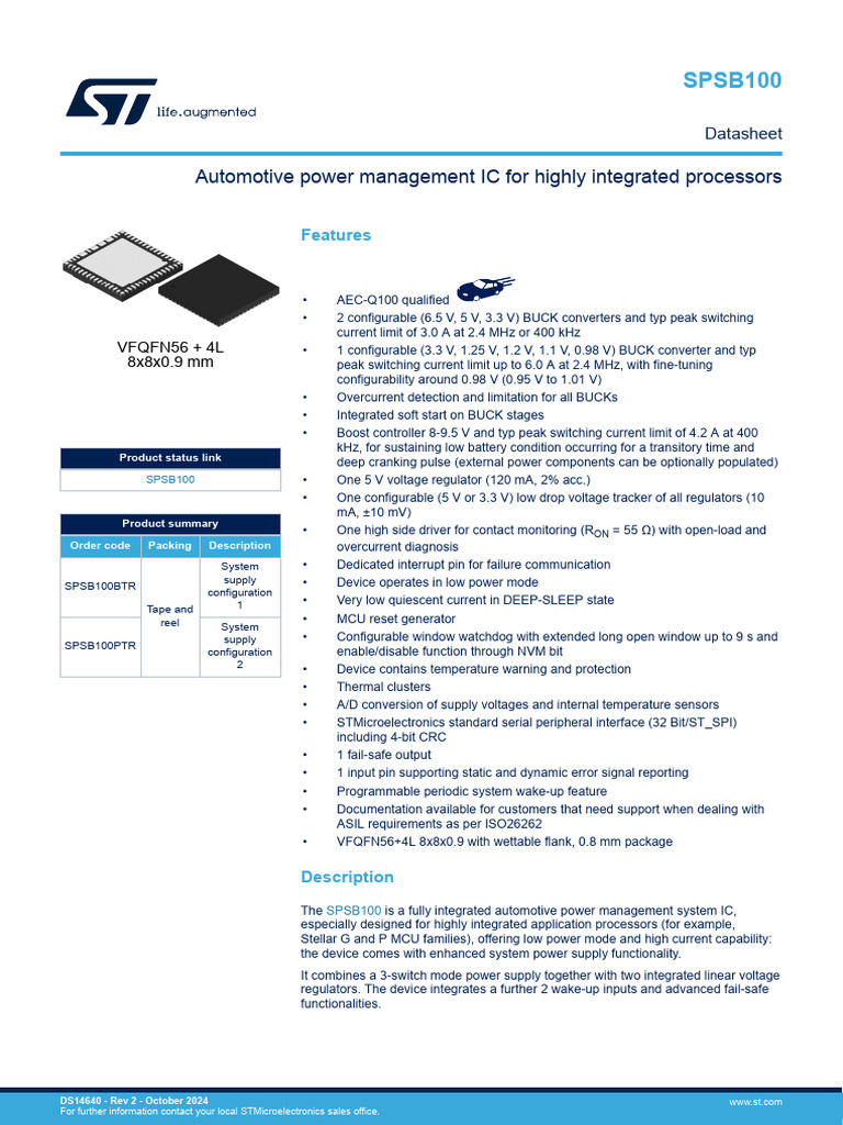spsb100 | PDF | Microcontroller | Power Supply