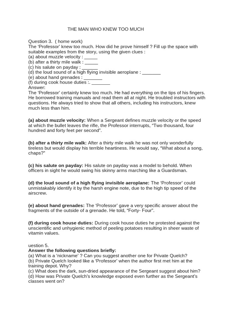 The Man Who Knew Too Much | PDF