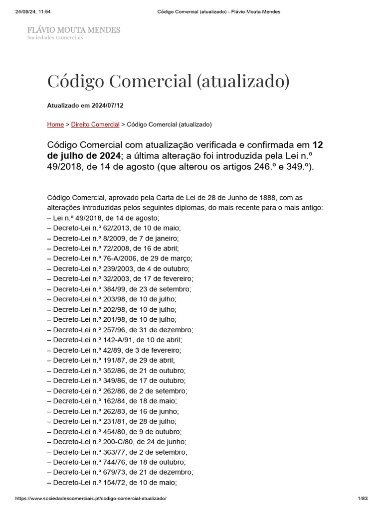 Código Comercial (atualizado) - Flávio Mouta Mendes | PDF ...