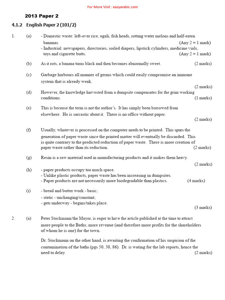 2013 KCSE ENGLISH MS PP2 | PDF