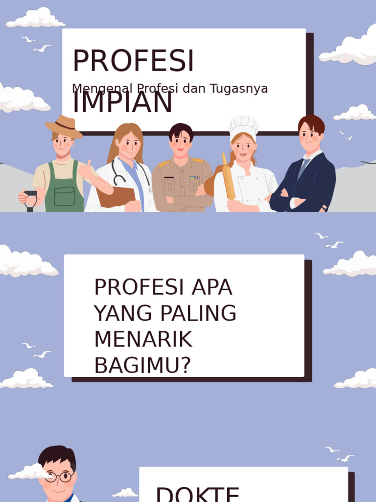 Biru Muda Ilustrasi Profesi Dan Tugasnya Presentasi | PDF