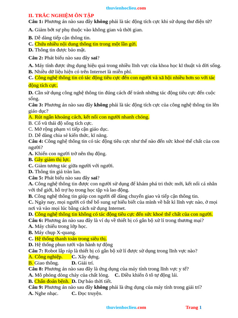 De Cuong On Tap Giua HK1 Tin 9 KNTT | PDF