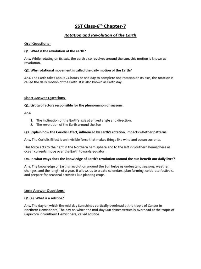 SST Class 6 ch7 | PDF | Night | Astronomy