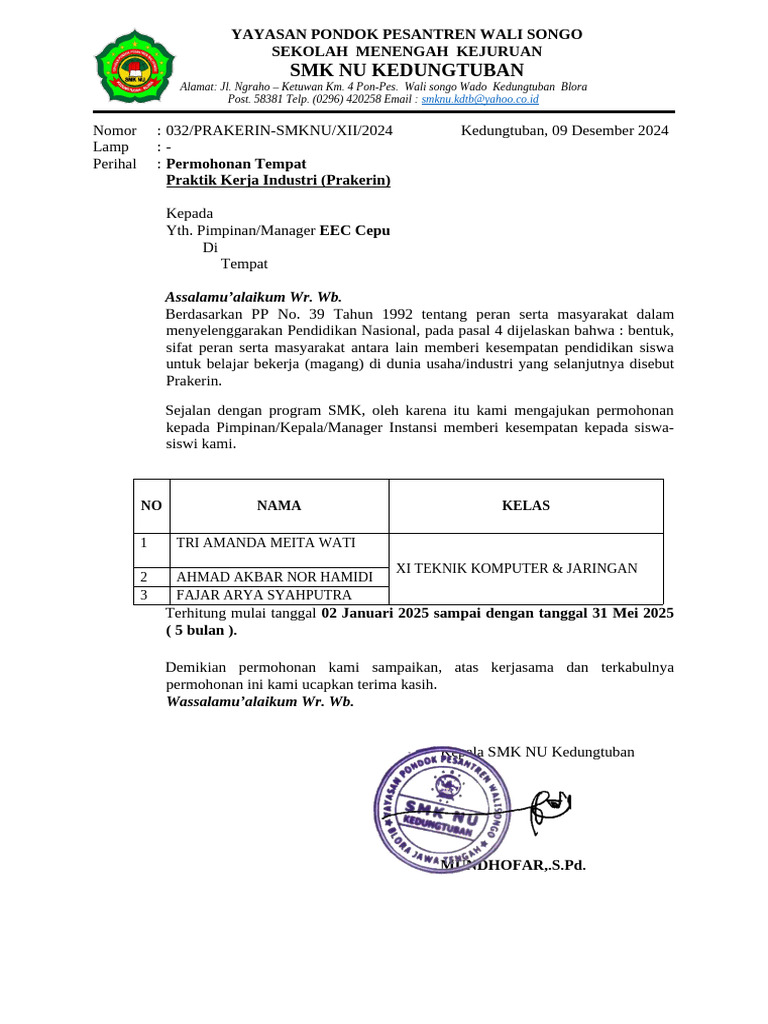 Surat Permohonan Eec | PDF