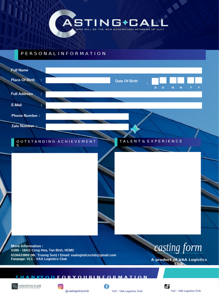 VAA Logistics Club Casting Form | PDF
