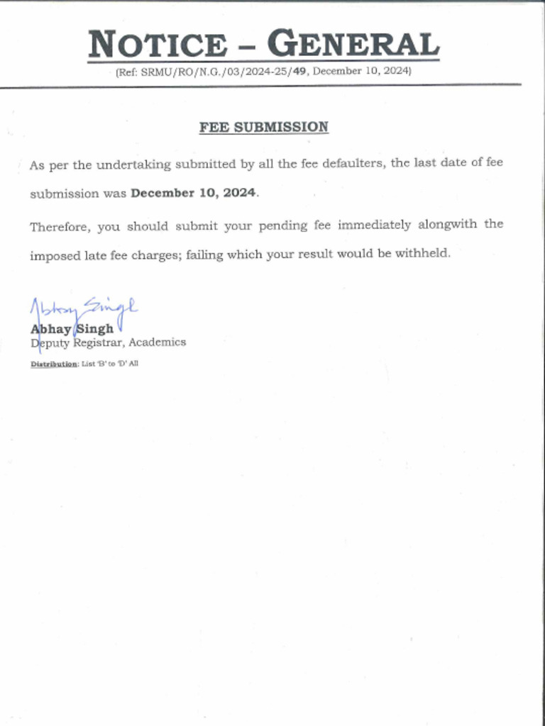 Fee Submission | PDF