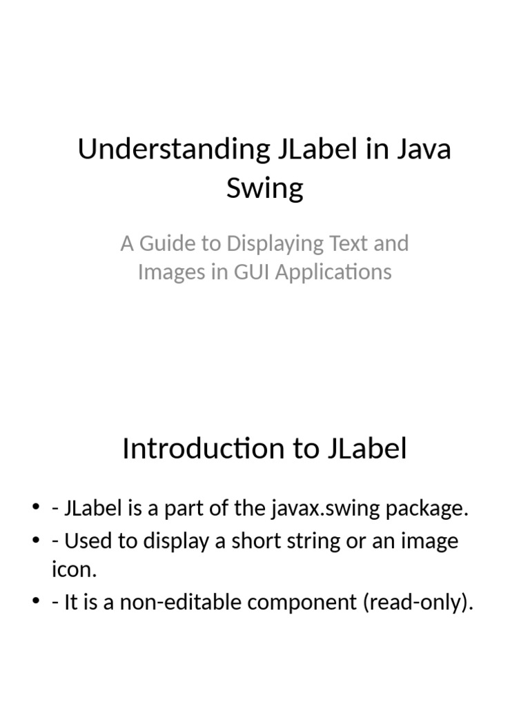 JLabel Presentation | PDF