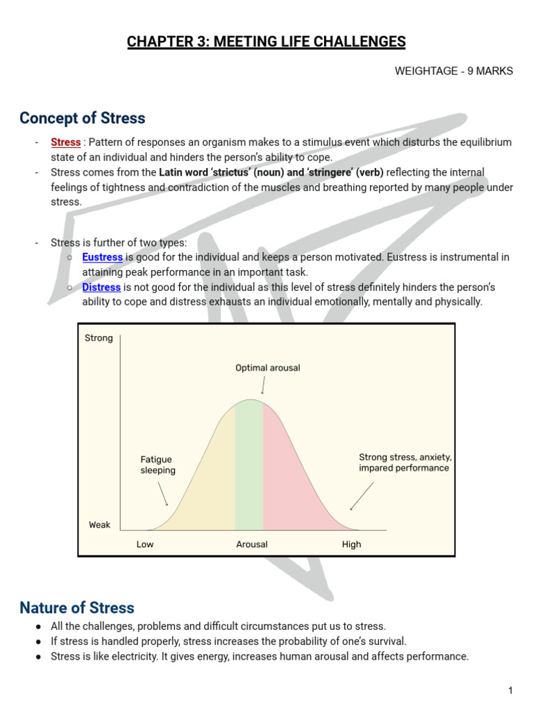CH-3 CLASS 12 NOTES-3 | PDF | Stress (Biology) | Social Support