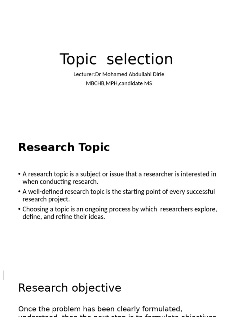 Effective Research Topic Selection | PDF