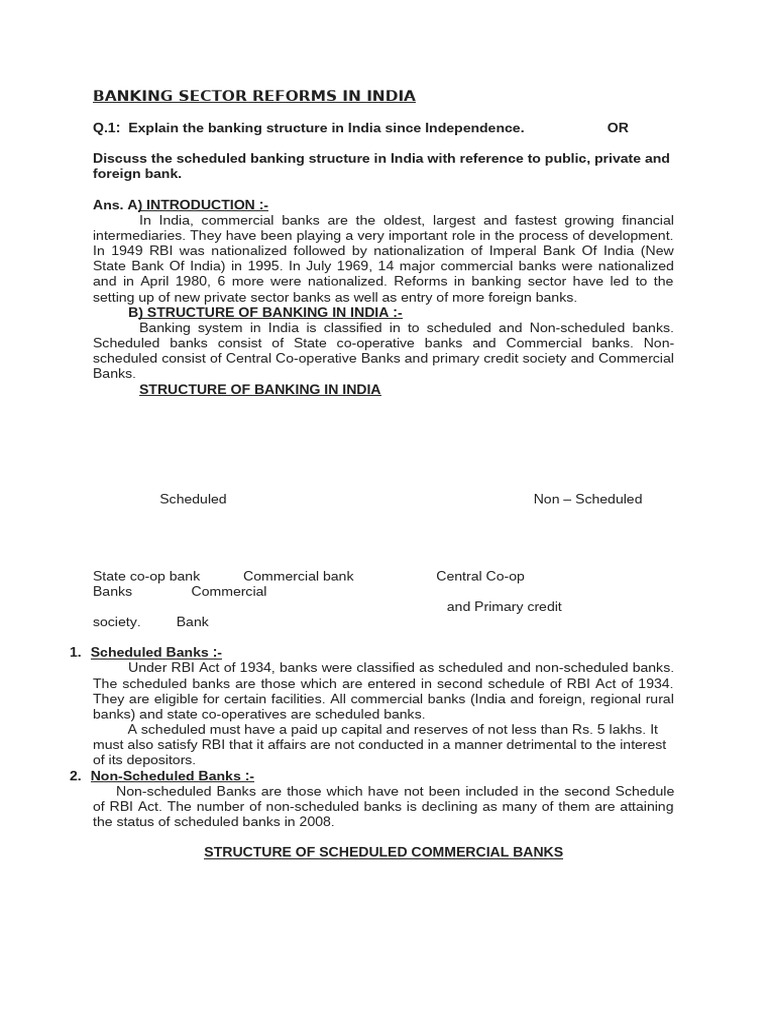 BANKING SECTOR REFORMS IN INDIA | PDF | Debit Card | Banks