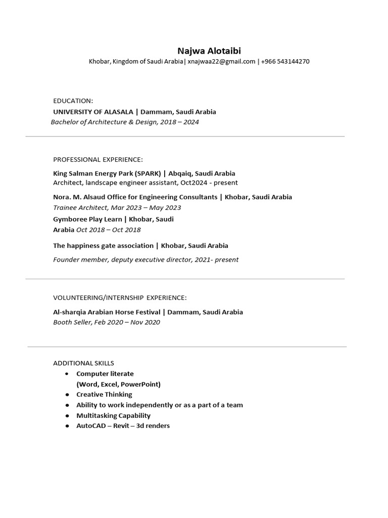 Najwa Alotaibi: Education | PDF