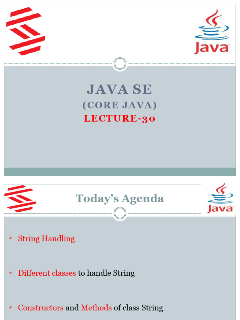 x (Lec-25 or 30)Java SE(String Handling) | PDF | String (Computer ... x (Lec-25 or 30)Java SE(String Handling) | PDF | String (Computer ...