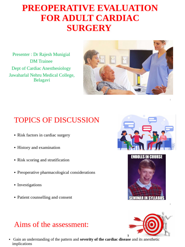 Preop Evaluation for Cardiac Surgery | PDF | Myocardial Infarction | Heart