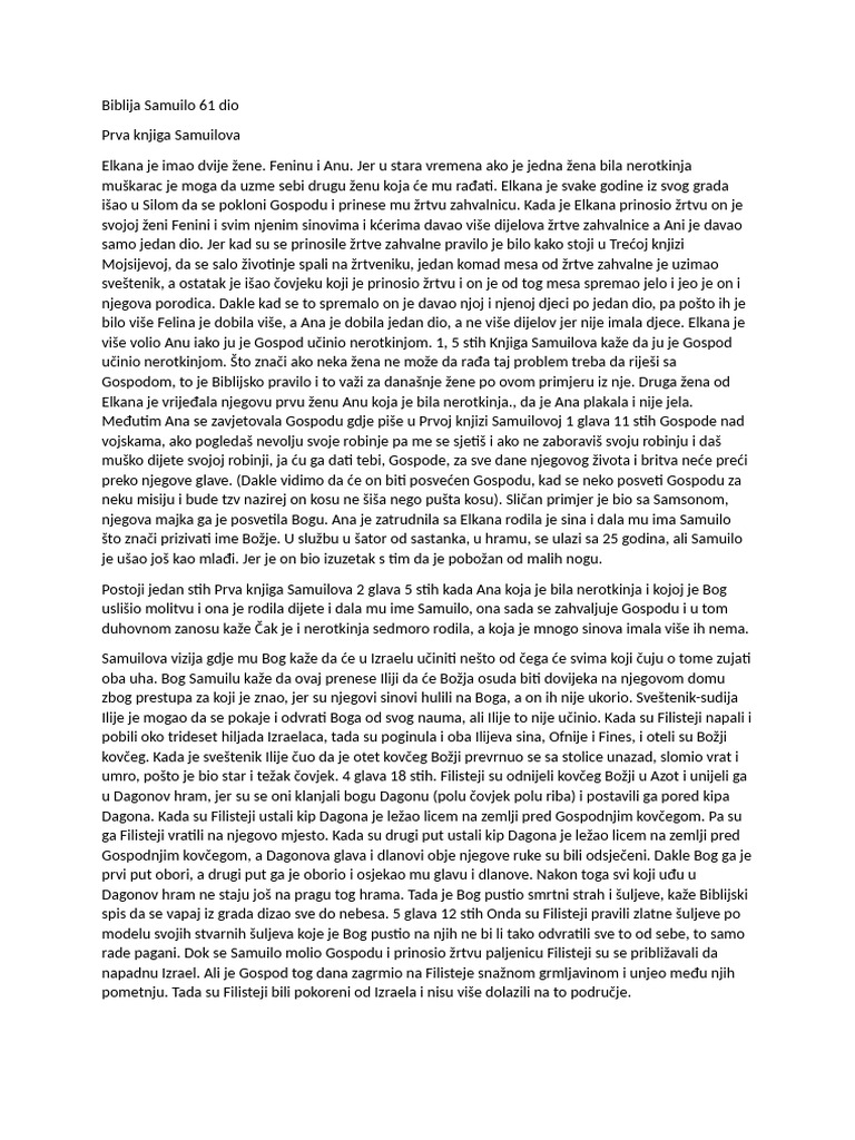 Biblija Samuilo 61 Dio | PDF