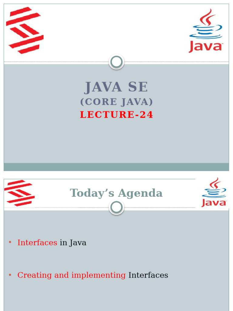 Lec 24 Java Se Interfaces Pdf Method Computer Programming Class Computer Programming