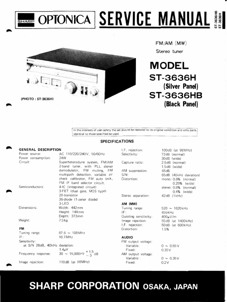 Optonica ST 3636 HB Service Manual | PDF