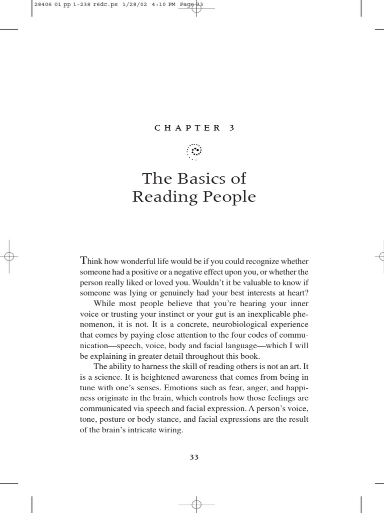 The Basics of Reading People | PDF | Body Language | Emotions