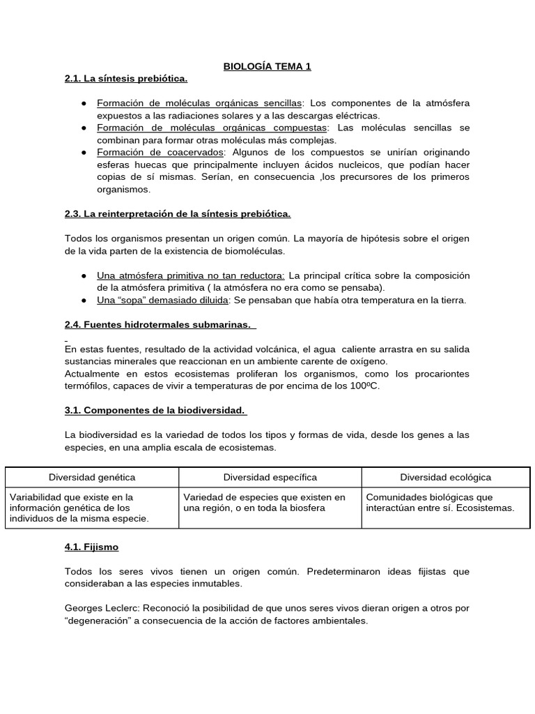 Biología t1 | PDF | Seleccion natural | Evolución