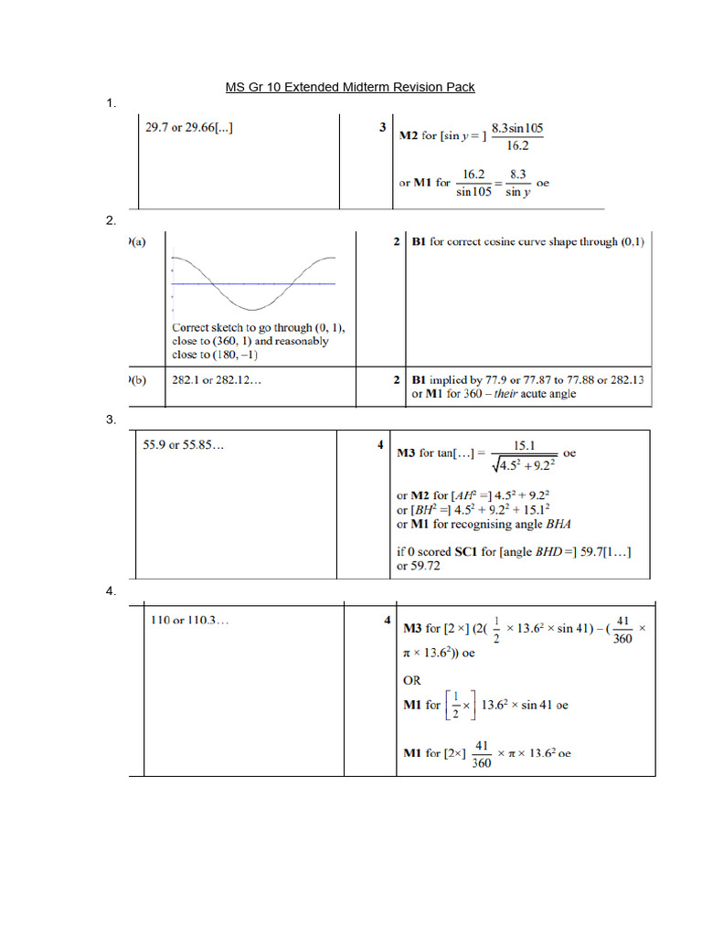 MS Revision Pack - 10 Extended | PDF