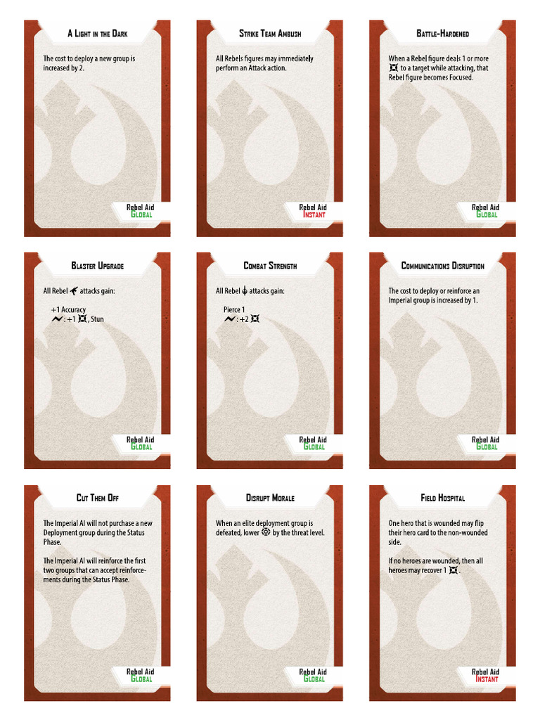 Rebel Aid - A4 PDF - All Cards | PDF