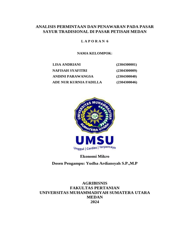 Laporan 6 Ekonomi Mikro Lisa Andriani | PDF